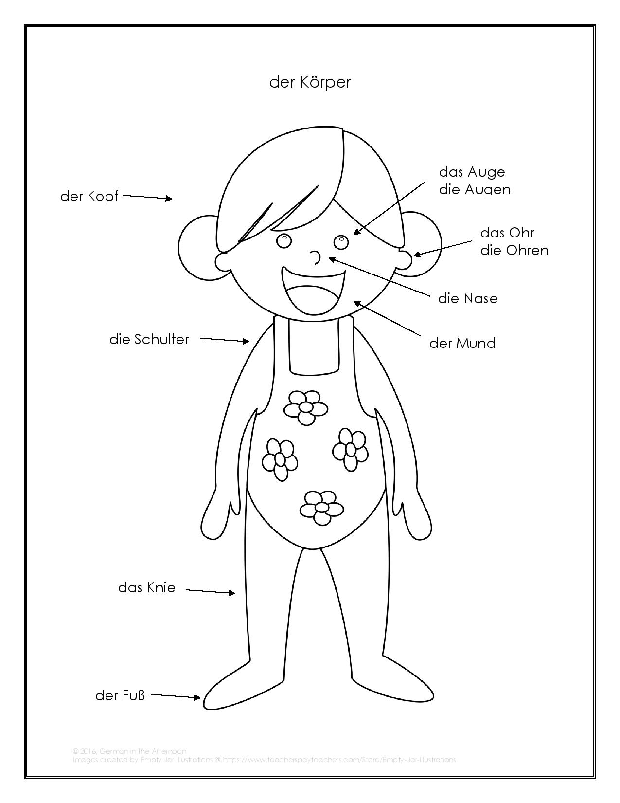 Body Parts | German in the Afternoon Activities