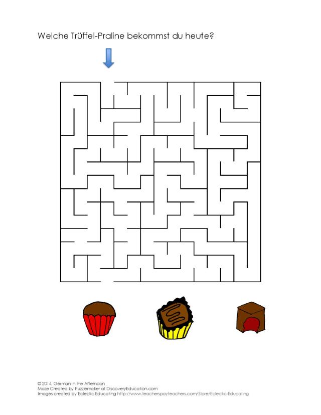Valentine Mazes | German in the Afternoon Activities
