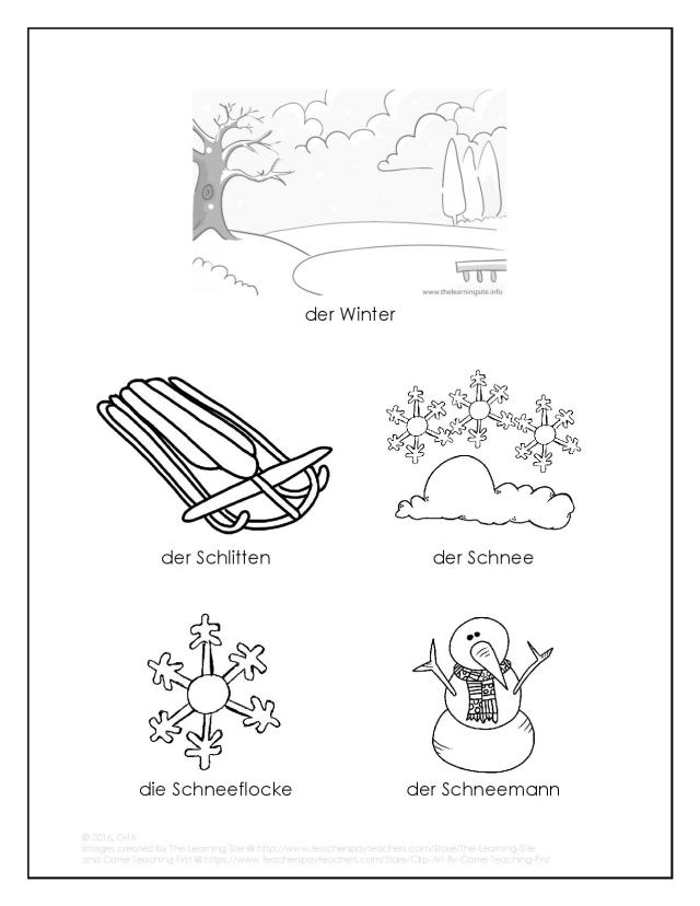 Winter Activities | German in the Afternoon Activities