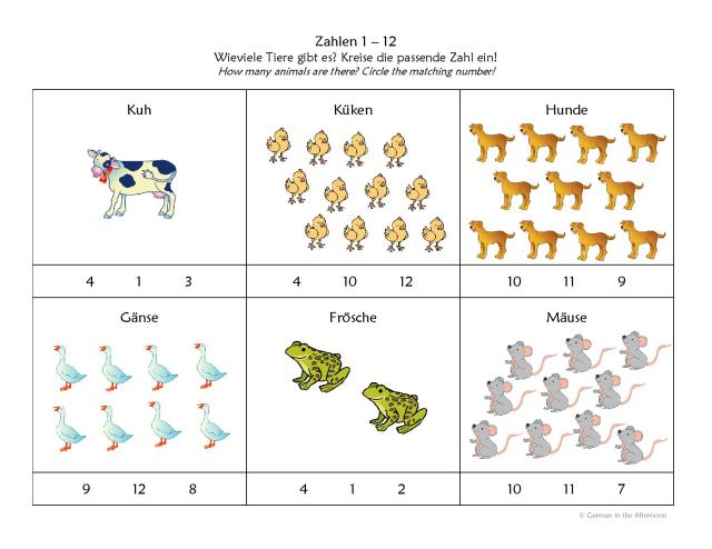 Zahlen – Tiere auf dem Bauernhof (Numbers) | German in the Afternoon ...