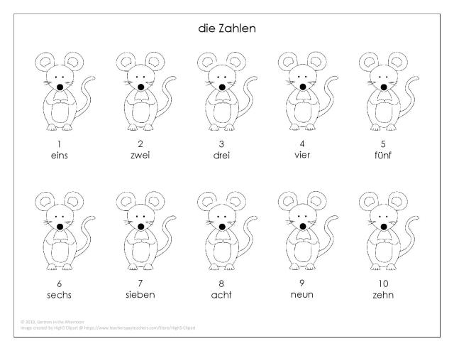 Zahlen / Numbers | German in the Afternoon Activities