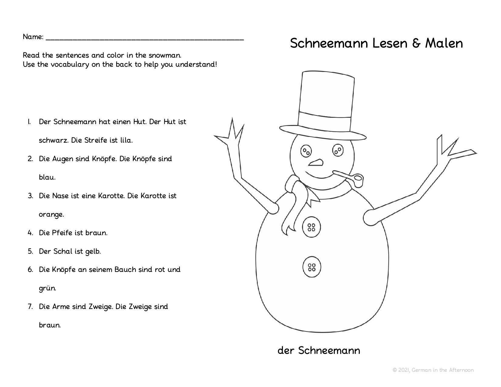 Coloring Pages | German in the Afternoon Activities